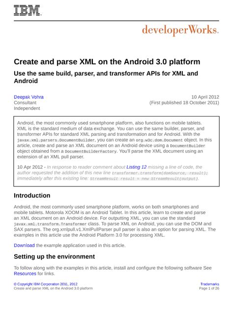 Fillable Online Create And Parse Xml On The Android 30 Platform Fax