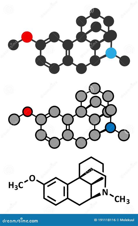 Dextromethorphan Molecule 3d Molecular Structure Ball And Stick Model Structural Chemical