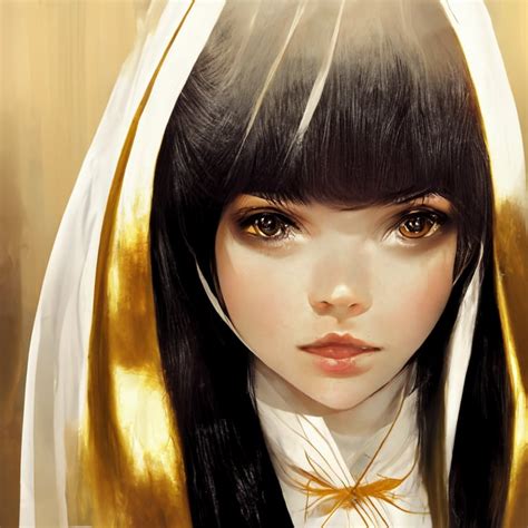 Anime Angel Girl With Black Hair