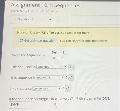 Solved Assignment 101 Sequences Score 975110 1011