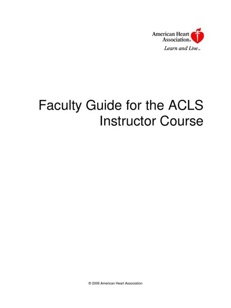 Faculty Guide For Acls Instructor Course Pdf Library Pdf Competence Human Resources