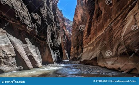 A River Carving Through A Canyon With Towering Hoodoos Landscape
