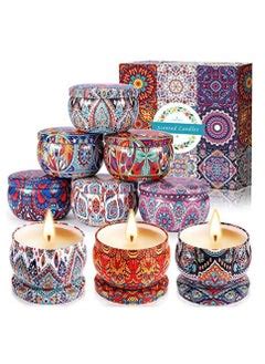 Hihonor 9 Pack Scented Candles T Set，small Scented Candles For Home Bath Yoga，natural Soy Wax