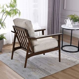 Linen Accent Chair With Solid Wood Frame Bed Bath And Beyond 40413342