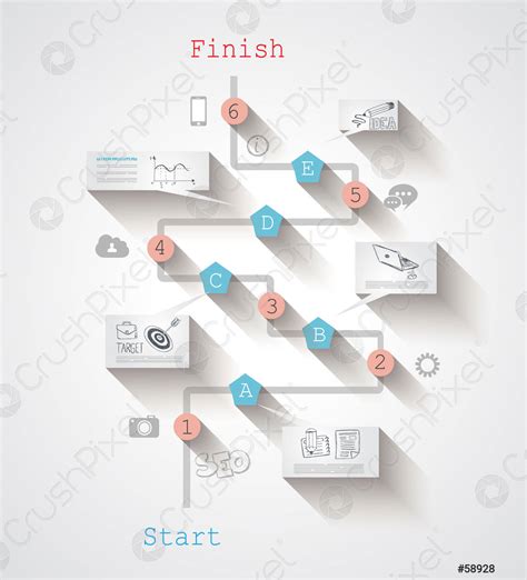 Timeline Layout Template To Display Your Project Evolution Over The Stock Vector 58928