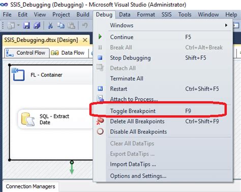 Debugging Control Flow In SSIS Part 2