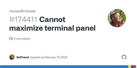 cannot maximize terminal panel · issue 174411 · microsoft vscode · github