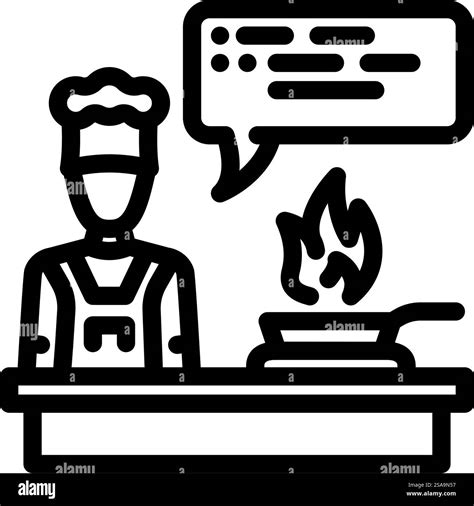 Cooking Classes Restaurant Chef Line Icon Vector Cooking Classes