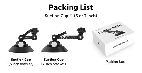 Movmax Suction Cup Bracket 5 Inch 7 Inch Profesyonel Suction Cup