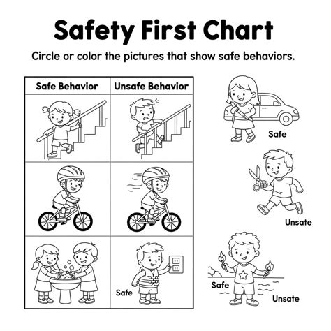 Safety First Chart Worksheet Download And Print Now