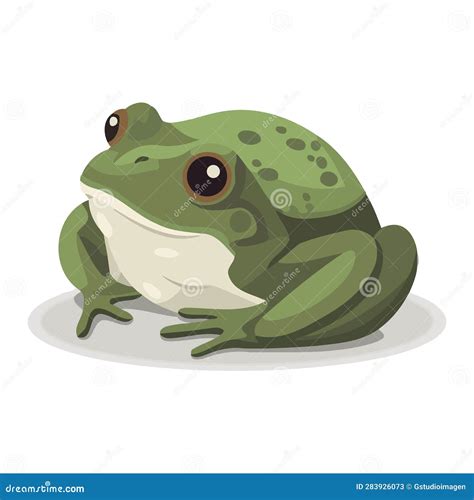 Cute Toad Sitting On White Backdrop Stock Vector Illustration Of Tropical Sitting 283926073