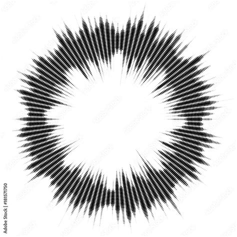 Vetor De Abstract Audio Spectrum Waveform Halftone Dots Circle Do Stock