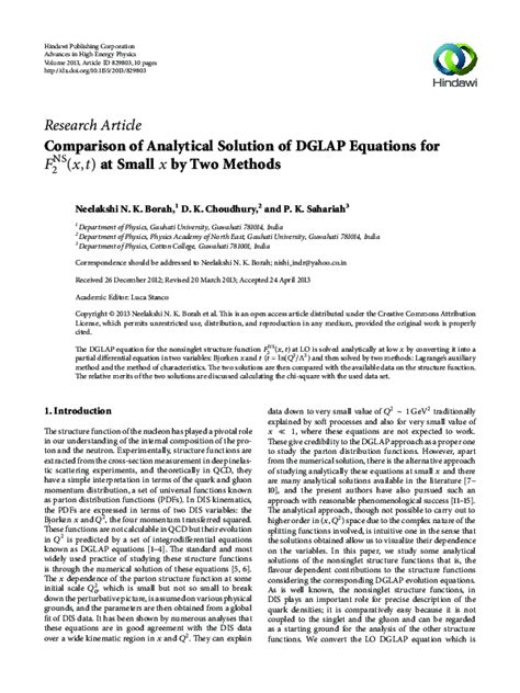 Pdf Comparison Of Analytical Solution Of Dglap Equations For At Small