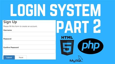 how to create a login and register system using php and mysql part 2