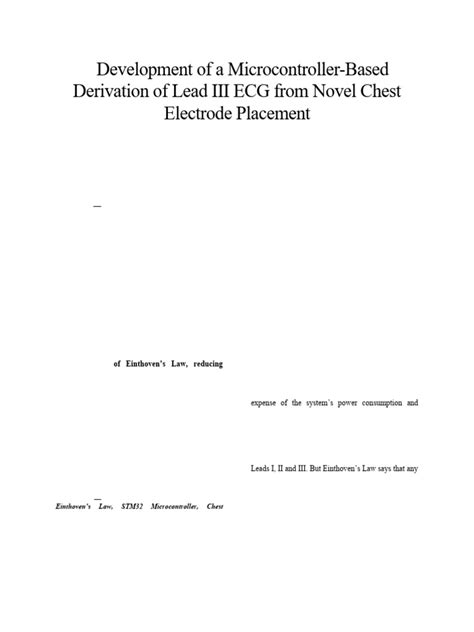 Development Of A Microcontroller Based Derivation Of Lead Iii Ecg From Novel Chest Electrode