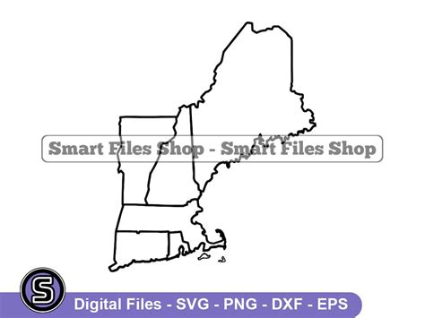 Empty Map Of New England