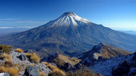 Majestic Pico De Orizaba In Mexico Snow Capped Summit And Volcanic