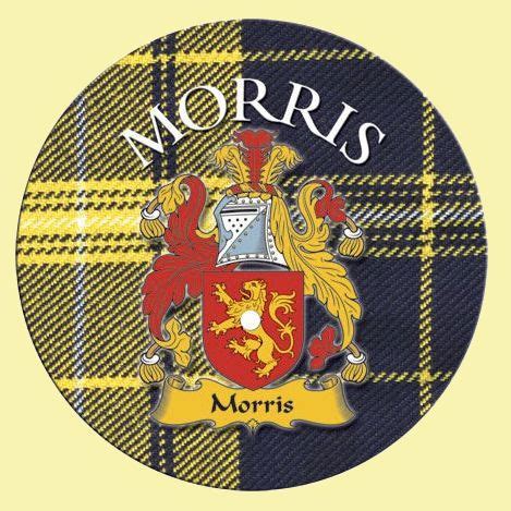 Morris Coat Of Arms Tartan Cork Round Scottish Name Coasters Set Of 10