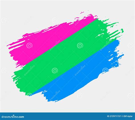 Polysexual Pride Flag Painted With Brush On White Background Lgbt