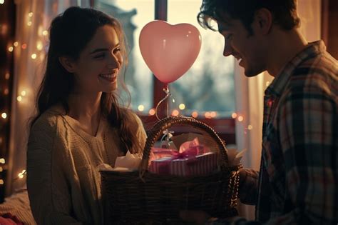 Premium Photo Woman Surprising Her Partner With A Homemade Gift