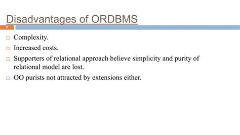 Object Relational Database Management System Pptx Databases