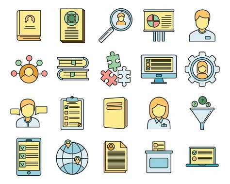 Sociología Colegio íconos Conjunto Vector Color Línea 38947014 Vector En Vecteezy