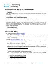 Lab Investigating IoT Security Requirements Docx Lab Investigating IoT Security