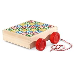 Melissa And Doug Classic Abc Wooden Block Cart Educational