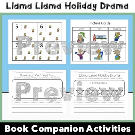 Llama Llama Book Companion Activities Bundle Preschool And Elementary