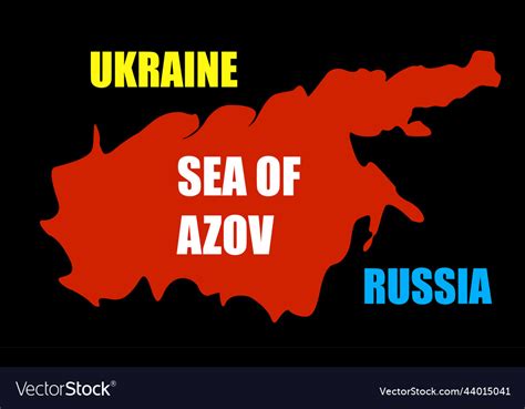 Sea Of Azov Map Boundaries With Other Royalty Free Vector