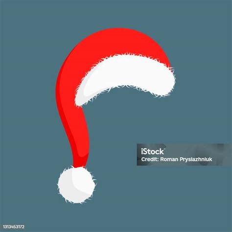 산타 클로스 모자 만화 플랫 스타일에 그림자 크리스마스 빨간 모자 벡터 12월에 대한 스톡 벡터 아트 및 기타 이미지 12월 3차원 형태 개념 Istock