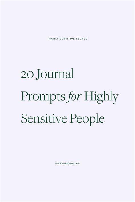 Journal Prompts For Highly Sensitive People Self Reflection