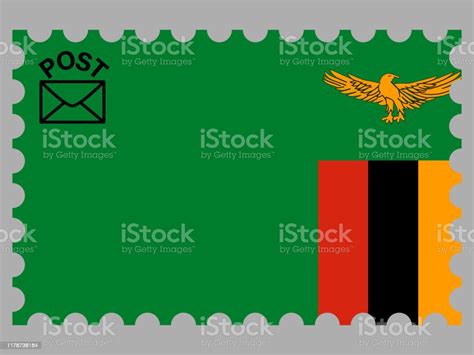 우표 내부 잠비아 국기 배경에 격리됩니다 원래 색상과 비율 창의적 벡터 일러스트레이션 국가 집합 엽서 로고 문자 국가 관광명소에 대한 스톡 벡터 아트 및 기타 이미지