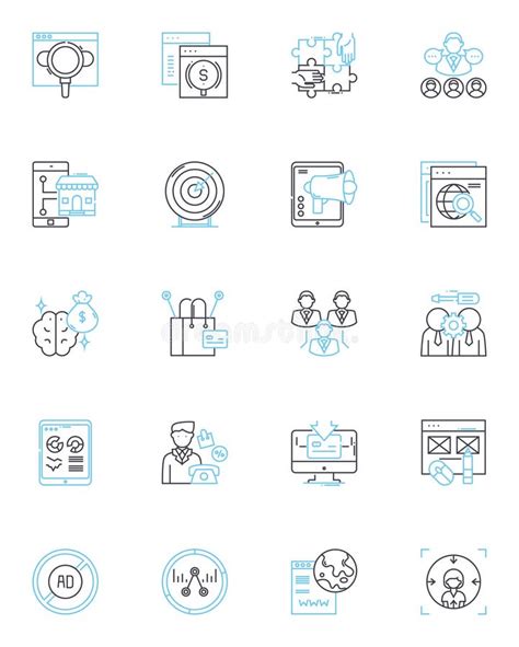 User Engagement Linear Icons Set Interaction Participation