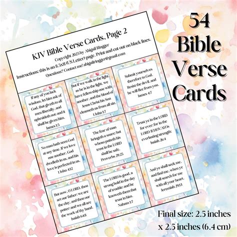 Printable Bible Verse Cards 54 Kjv Scriptures To Post Around Your