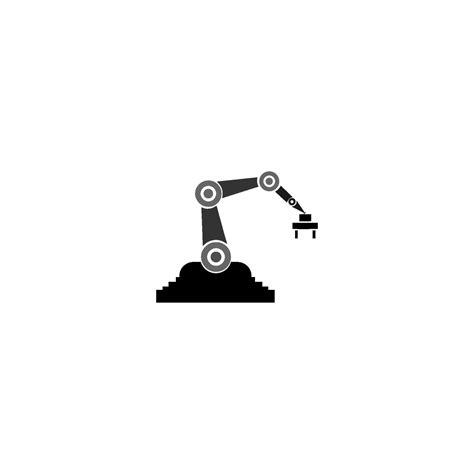 Black Silhouette Industrial Robot Arm Icon 72706973 Vector Art At Vecteezy
