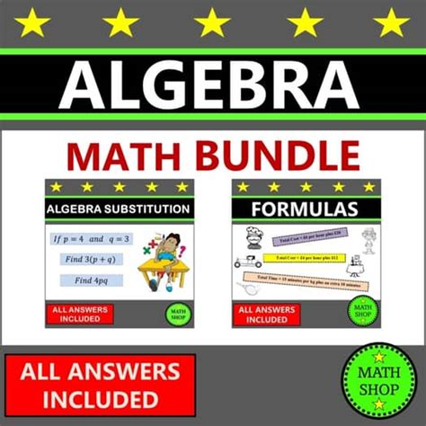 Evaluating Algebraic Expressions Algebra Substitution By Math Shop