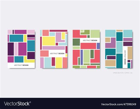 Simple Mosaic Pattern Brochure Cover Set Vector Image