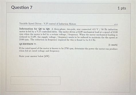 Solved Variable Speed Drives V F Control Of Induction