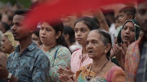 Traditional Hindu Prayer Gathering At Temple Free Stock Video Footage