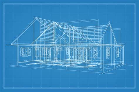 3d Render Of Building Wireframe Structure Perspective Wireframe Of House Exterior Abstract