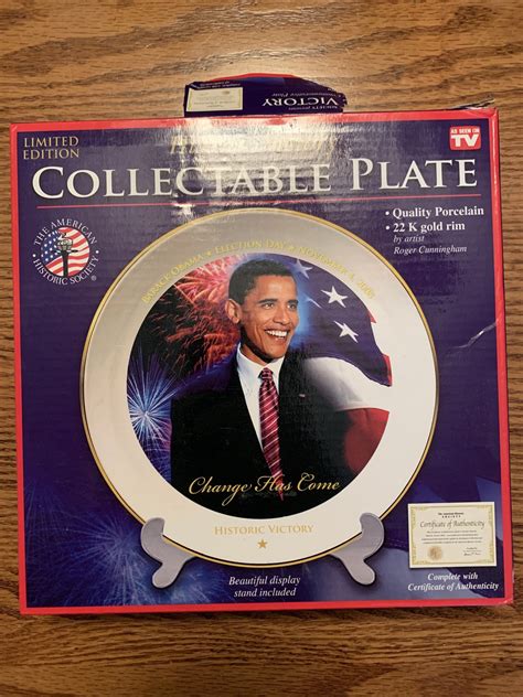 Obama Historic Victory 2008 Collectible Plate 22k Gold Trim Ebay