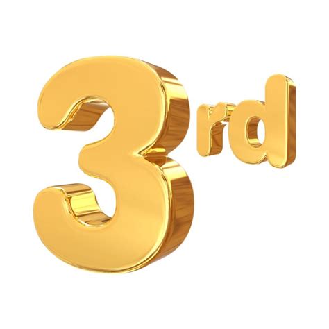 Golden 3D Number 3 High Quality PNG Images