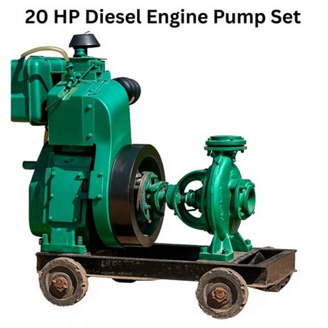 20 Hp Diesel Engine Pump Set Pump Size Suction X Delivery 100x80 Mm