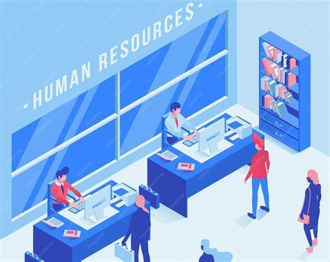 Premium Vector Employment Service Office Isometric Illustration