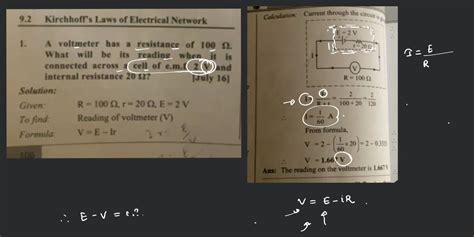 92 Kirchhoffs Laws Of Electrical Network1 A Voltmeter Has A Resistanc