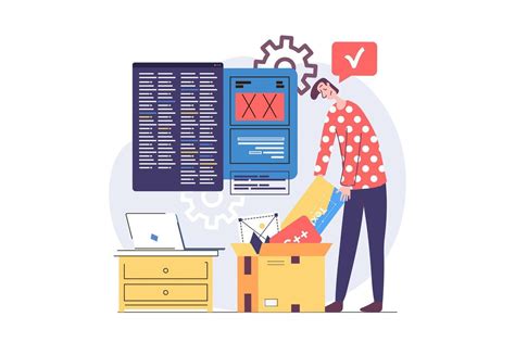 Web Development Concept In Modern Flat Design For Web Man Developing And Programming Layout