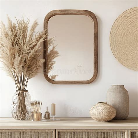 Boho Style Decor With Pampas Grass Stock Illustration Illustration Of