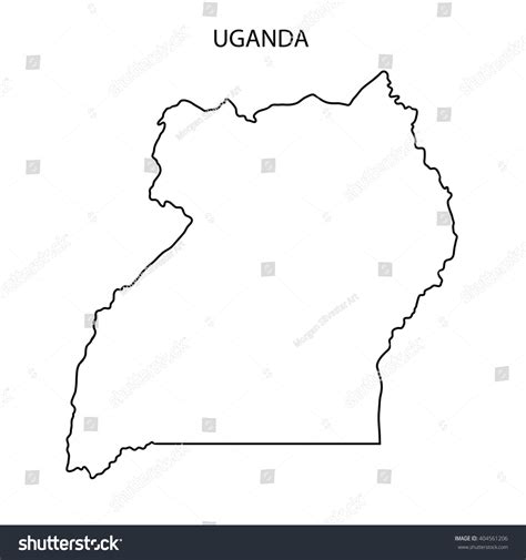 Uganda Map Outline Stock Illustration Shutterstock