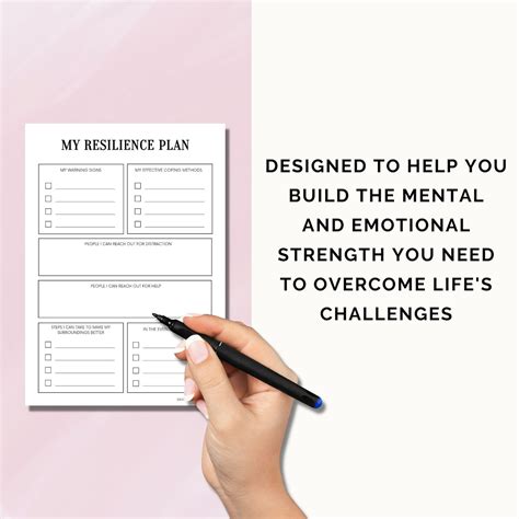 Resilience Plan Template Trauma Therapy Trauma Journal Ptsd Journal